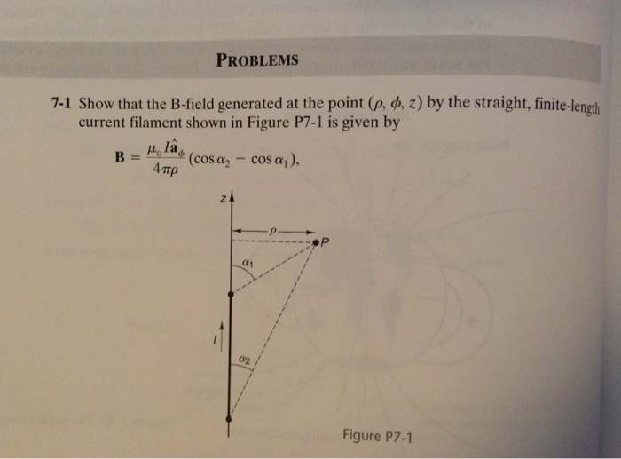 Solved Show that the B-field generated at the point (p, Phi, | Chegg.com