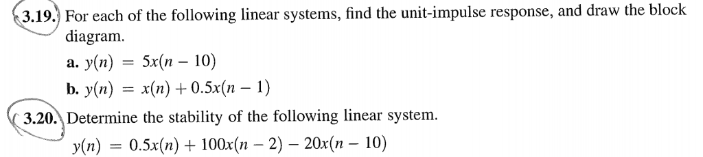 Solved 3.19) For each of the following linear systems, find | Chegg.com