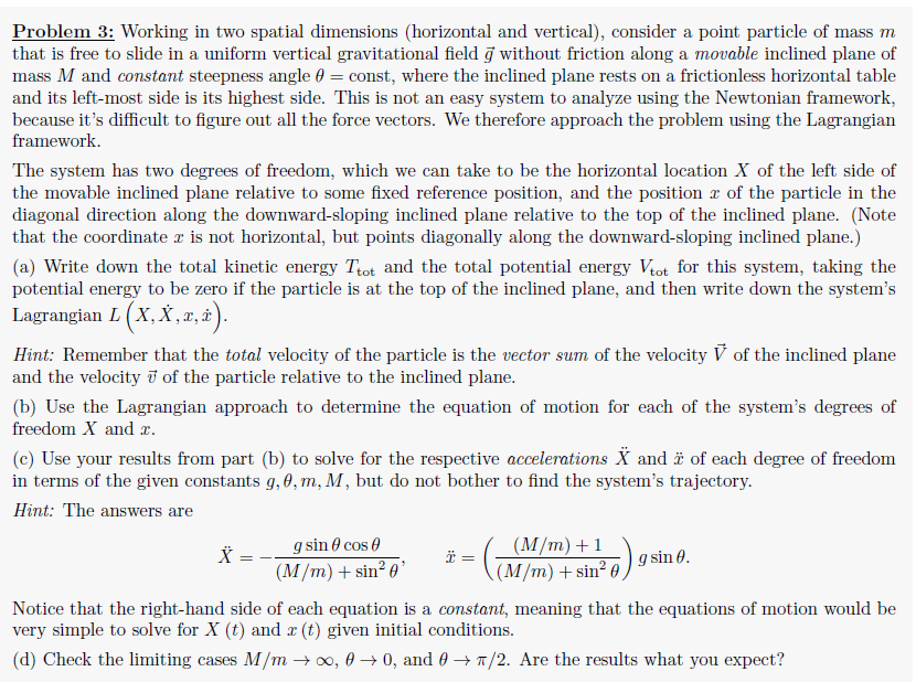 Solved Working in two spatial dimensions (horizontal and | Chegg.com