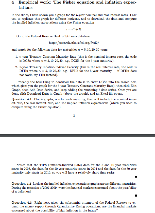 4 Empirical work: The Fisher equation and inflation | Chegg.com