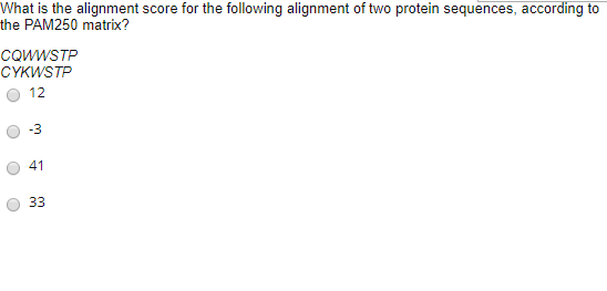 Solved What is the alignment score for the following | Chegg.com