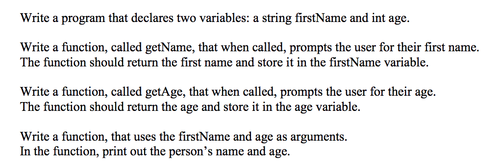 Solved Write a program that declares two variables: a string | Chegg.com