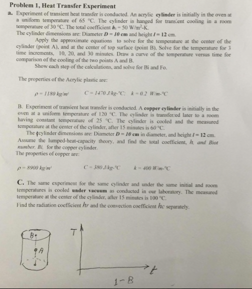 Solved a. Experiment of transient heat transfer is | Chegg.com
