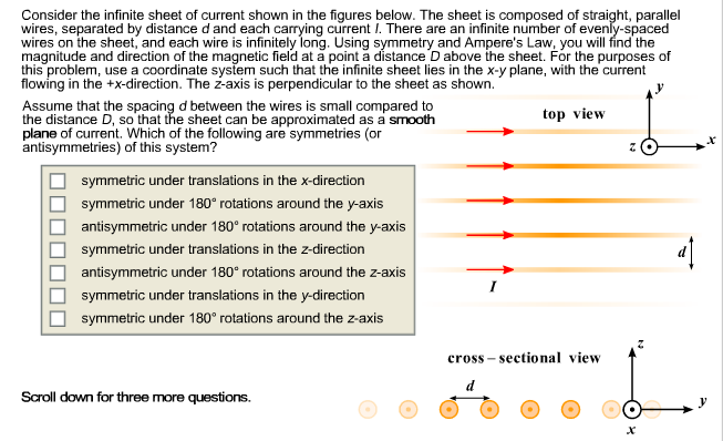 Solved: Consider The Infinite Sheet Of Current Shown In Th... | Chegg.com Solved: Consider The Infinite Sheet Of Current Shown In Th... | Chegg.com