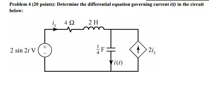 Solved Determine the differential equation governing current | Chegg.com