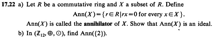 Solved a) Let R be a commutative ring and X a subset of R. | Chegg.com