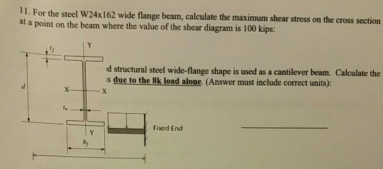 Solved For the steel W24 times 162 wide flange beam, | Chegg.com