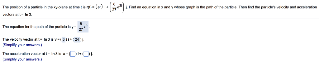 Solved The position of a particle in the xy-plane at time t | Chegg.com