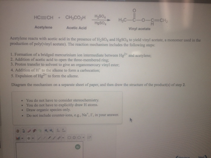 Solved Acetylene reacts with acetic acid in the presence of | Chegg.com