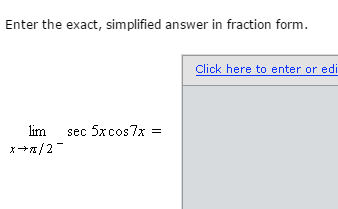 Solved Enter the exact, simplified? Answer in fraction form. | Chegg.com