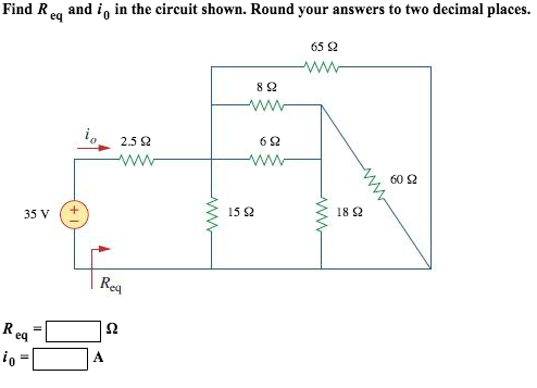 Solved Find Req and i0 in the circuit shown. Round your | Chegg.com