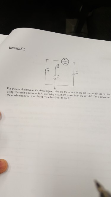 Solved Question 4 For the circuit shown in the above figure, | Chegg.com