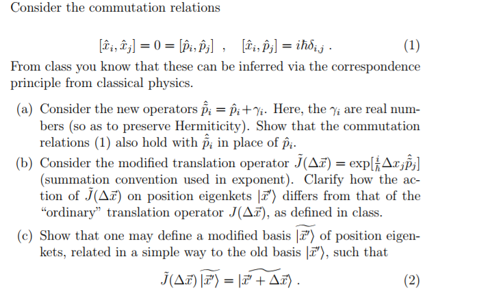 Solved Consider the commutation relations From class you | Chegg.com