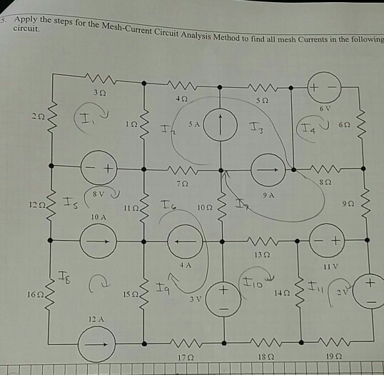 Solved 5. Apply the steps for the Mesh-Current Circuit | Chegg.com