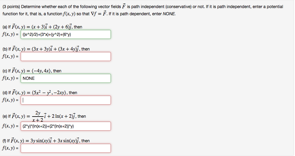 Solved Determine whether each of the following vector fields | Chegg.com