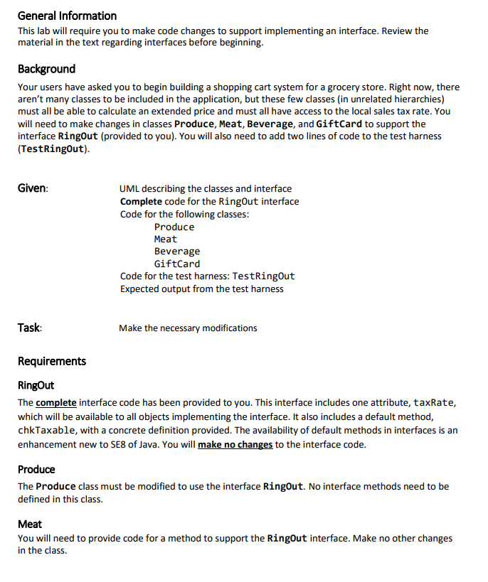 Solved General Information This lab will require you to make | Chegg.com