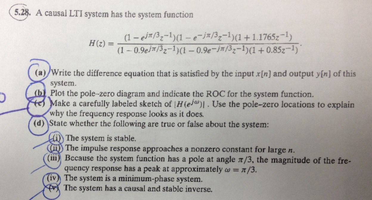 A causal LTI system has the system function Write | Chegg.com