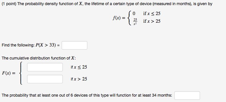 Solved The following density function describes a random | Chegg.com