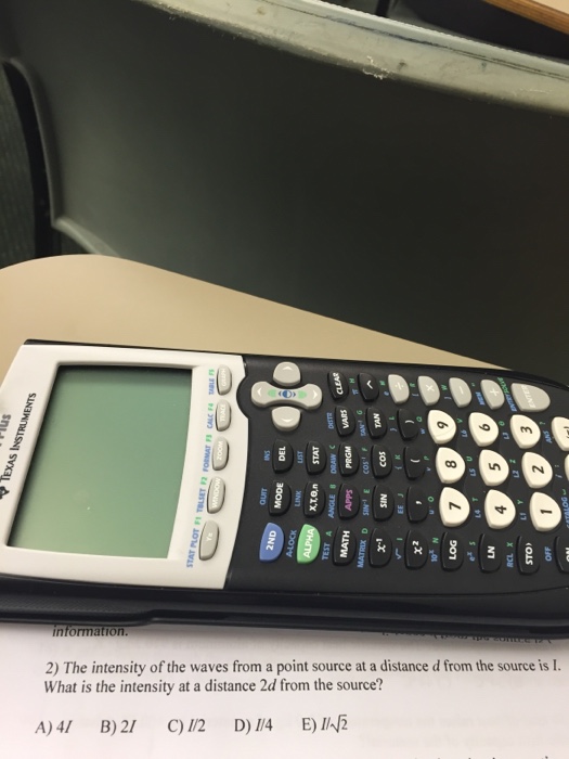 Solved The intensity of the waves from a point source at a | Chegg.com