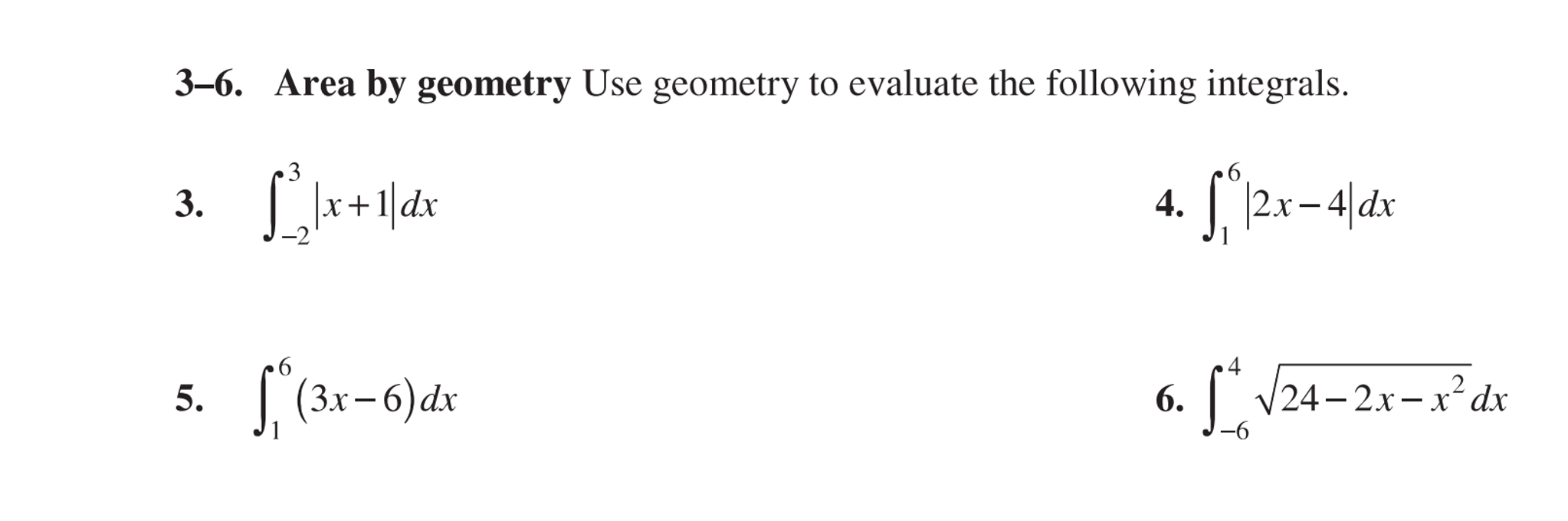 Solved Area by geometry Use geometry to evaluate the | Chegg.com