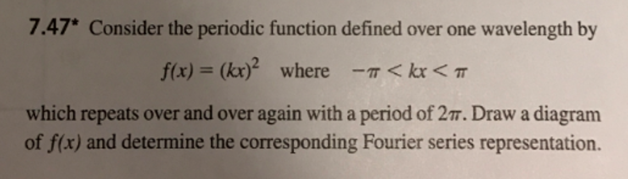 Consider the periodic function defined over one | Chegg.com