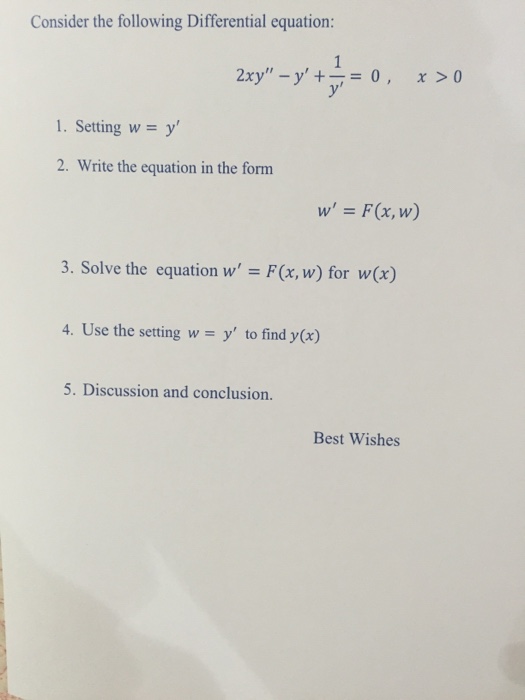 Solved Consider the following Differential equation: 2xy" | Chegg.com