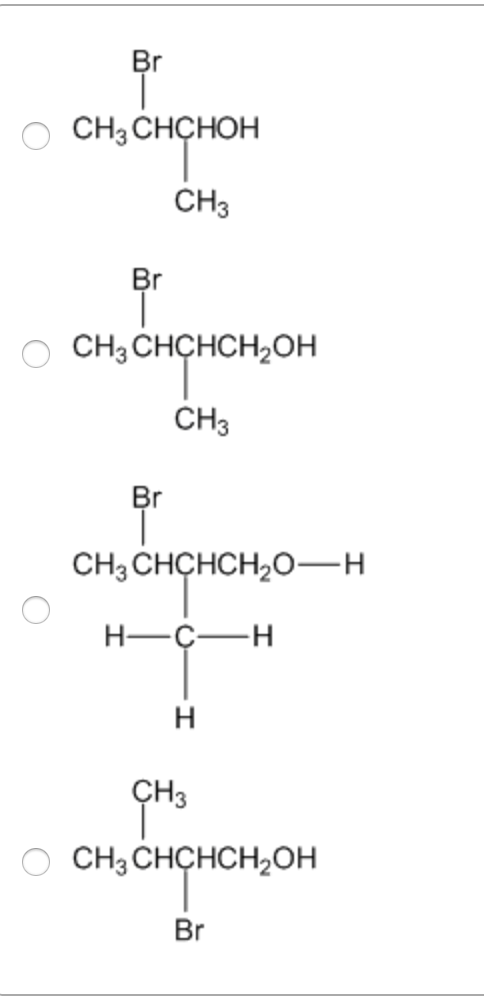 Solved Choose a condensed structure for each of the | Chegg.com