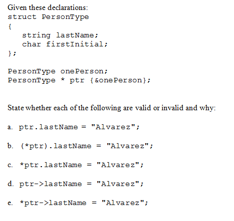 Solved The following is a C++ question. Given the | Chegg.com