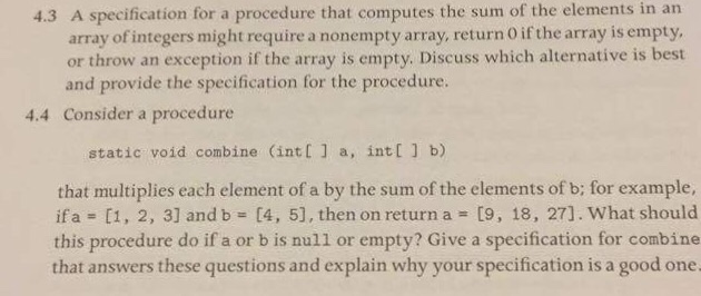 Solved A specification for a procedure that computes the sum | Chegg.com