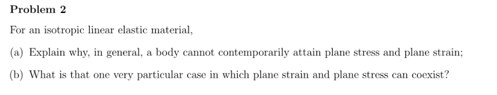 Solved For an isotropic linear elastic material, Explain | Chegg.com