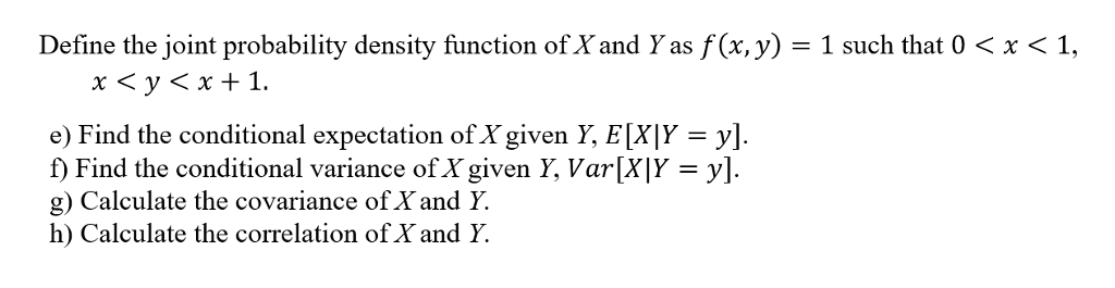 Solved The Joint Ensitv E Find The Conditional Expectation