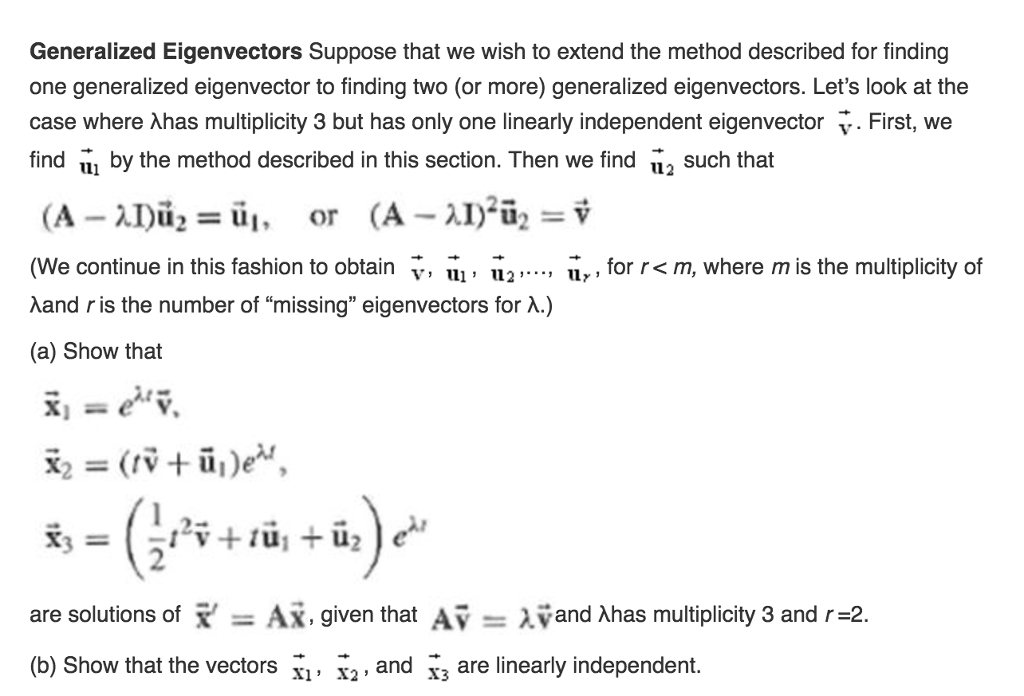 Generalized Eigenvectors Suppose that we wish to | Chegg.com
