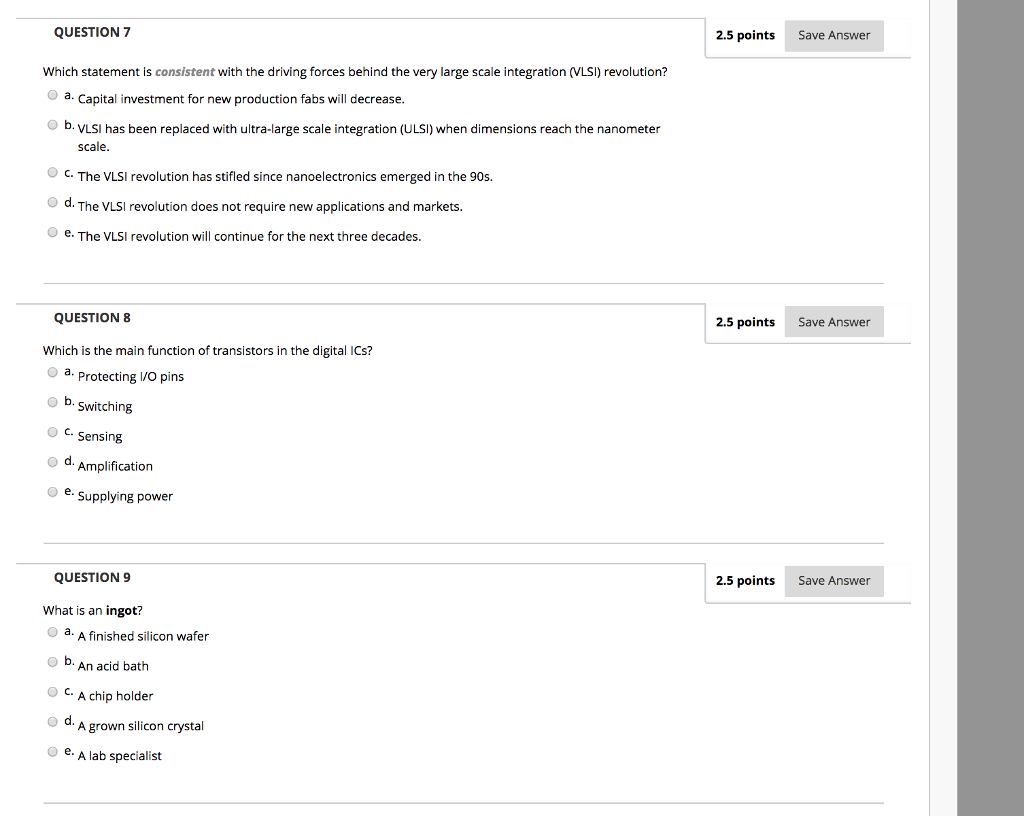Solved QUESTION 7 2.5 points Save Answer Which statement is | Chegg.com