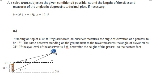 Solved Solve delta ABC subject to the given conditions if | Chegg.com