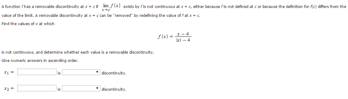 Solved A function f has a removable discontinuity at x = c | Chegg.com