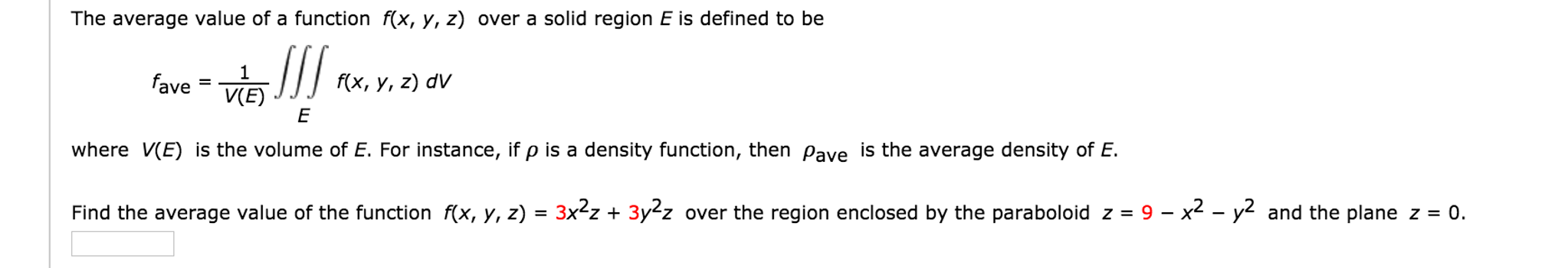 Solved Find the mass and center of mass of the solid E with | Chegg.com