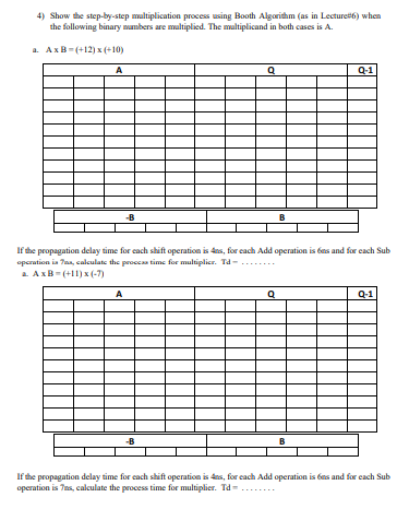 4)Show the step-by-step maltiplication process using | Chegg.com