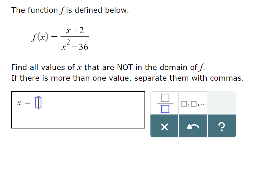 Solved The function fis defined below. t +2 f(x) r 36 Find | Chegg.com