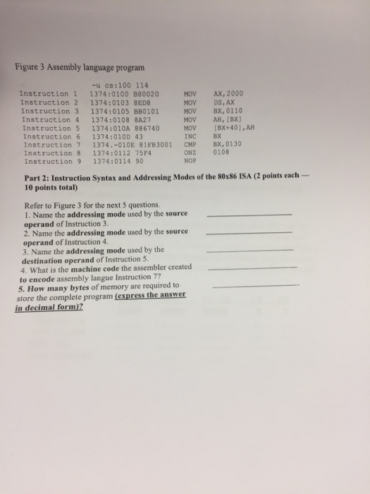 Solved Instruction Syntax and Addressing Modes of the 80 | Chegg.com