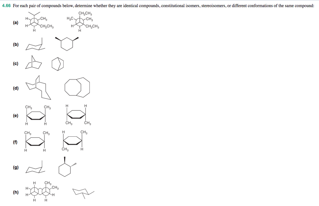 Solved For each pair of compounds below, determine whether | Chegg.com