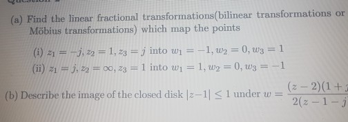 Solved A Find The Linear Fractional