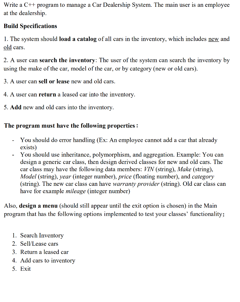 Please implement the following problem in basic C++ | Chegg.com