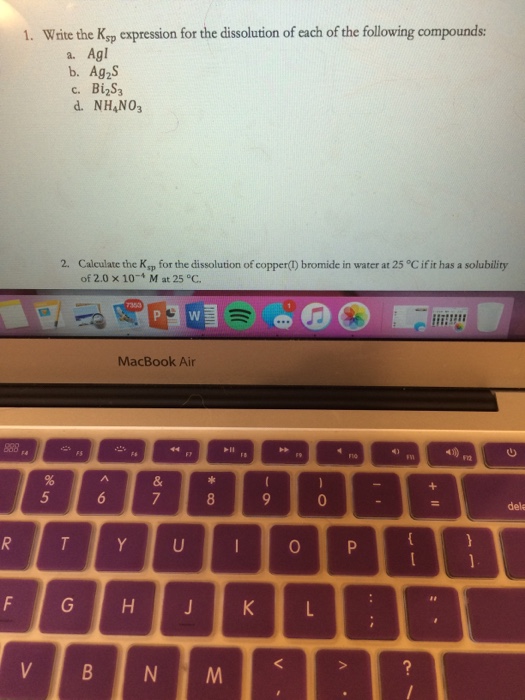 Solved Write the K_sp expression for the dissolution of each | Chegg.com