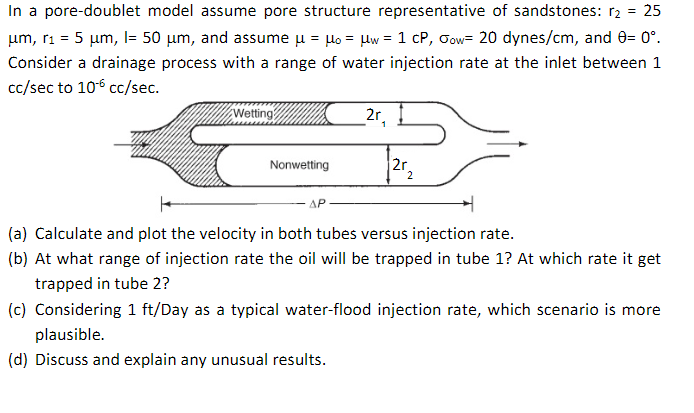 In a pore-doublet model assume pore structure | Chegg.com