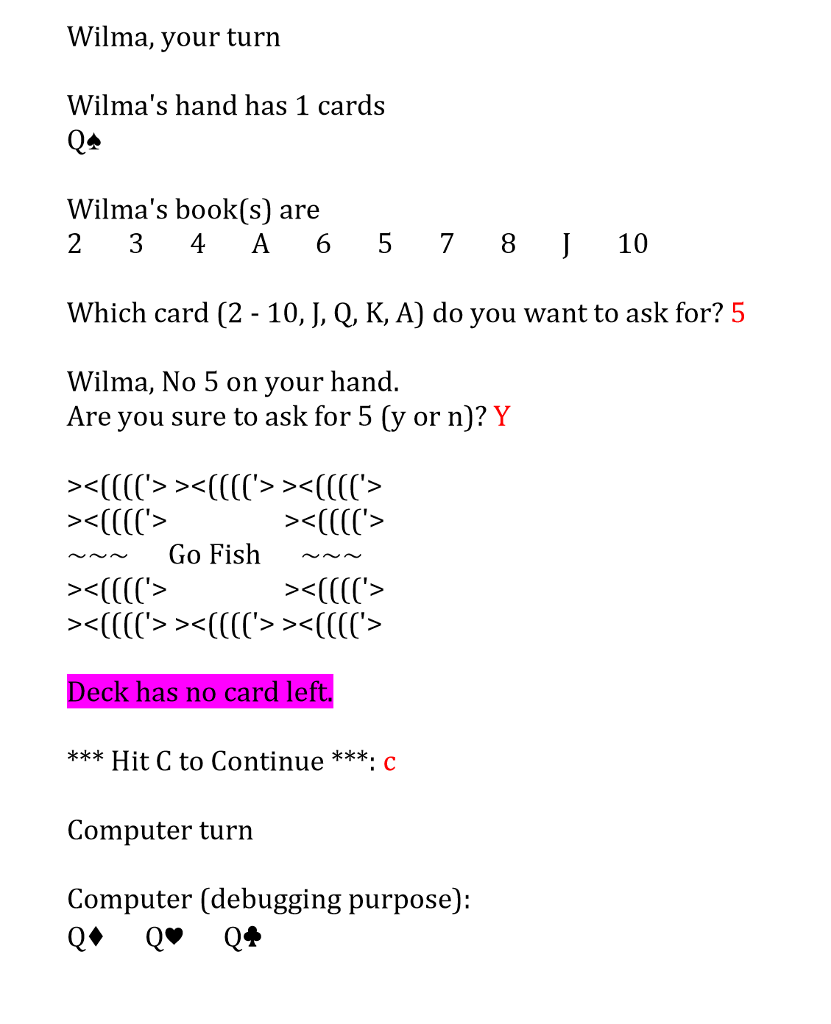 Solved Need help to Create a C program for a card game, | Chegg.com