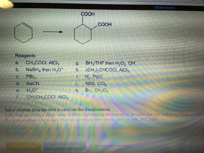 Solved Select reagents from the table to carry out this | Chegg.com