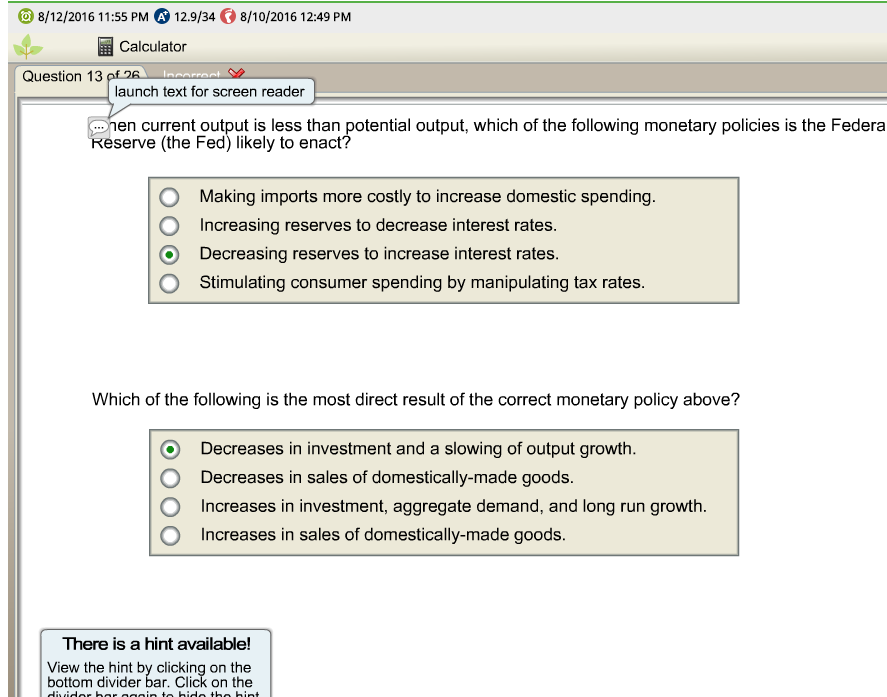 Solved When current output is less than potential output, | Chegg.com