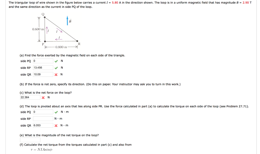 Solved The triangular loop of wire shown in the figure below | Chegg.com