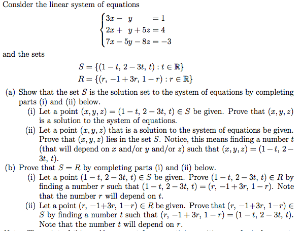 Solved Consider the linear system of equations {3x - y =1 | Chegg.com