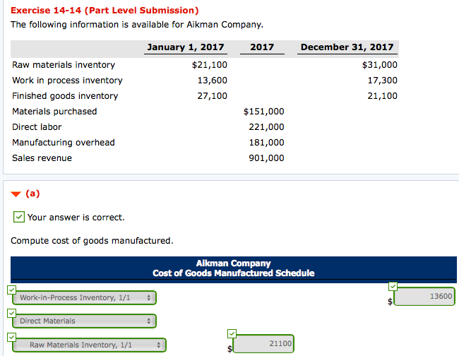 Solved Exercise 14-14 (Part Level Submission) The following | Chegg.com
